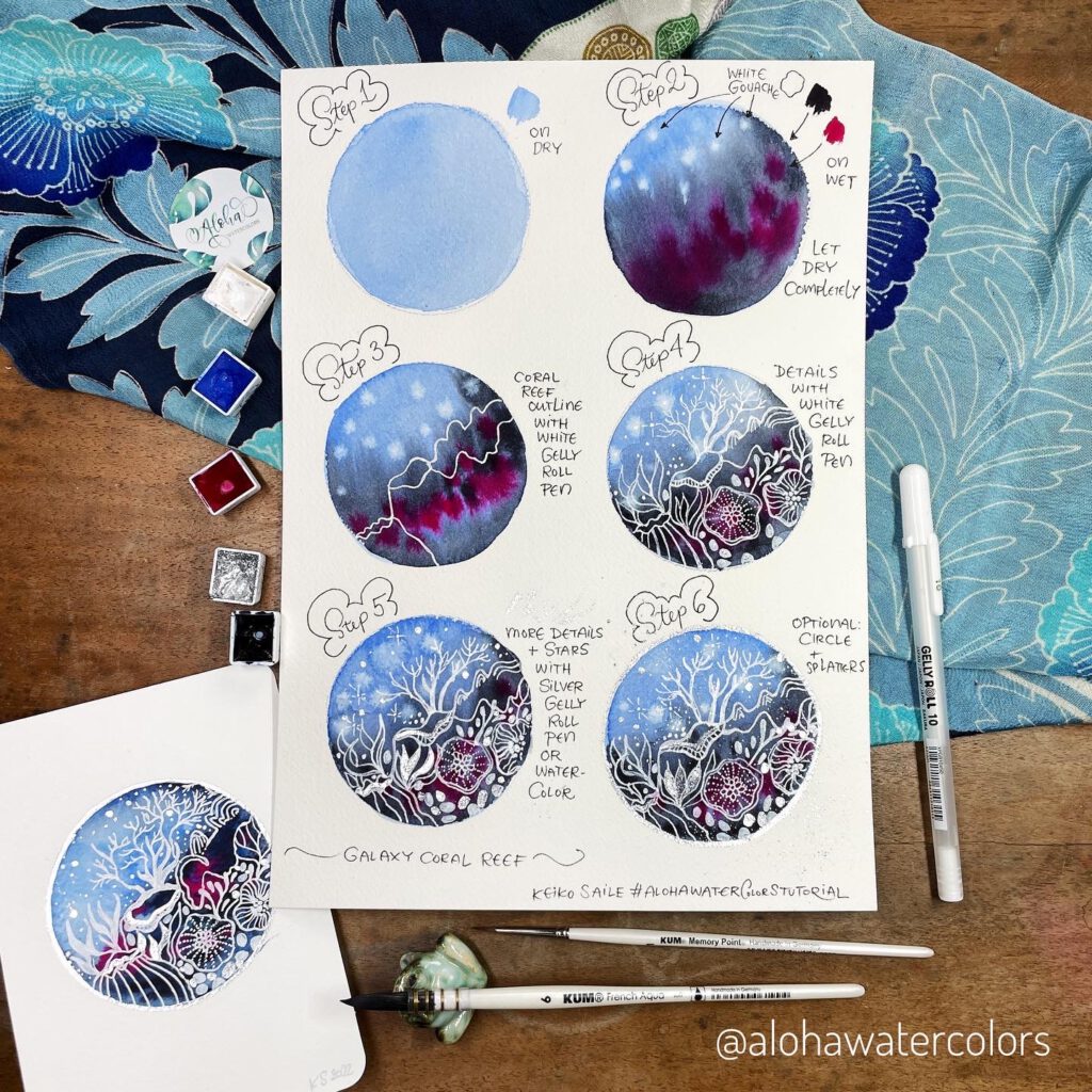 Ocean meets galaxy tutorials – Keiko Saile – The Aloha Studios