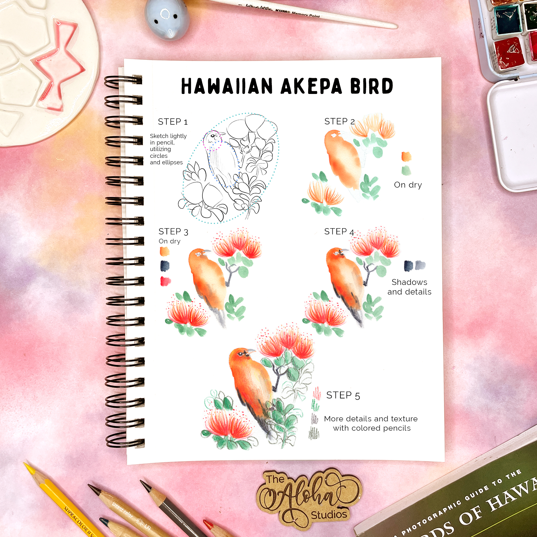 Hawaiian birds tutorials – Keiko Saile – The Aloha Studios